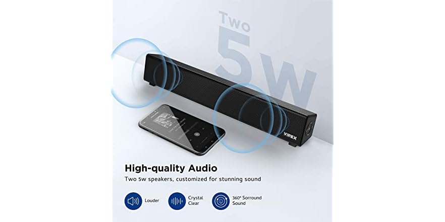 VIPEX 10W Bluetooth Mini Soundbar