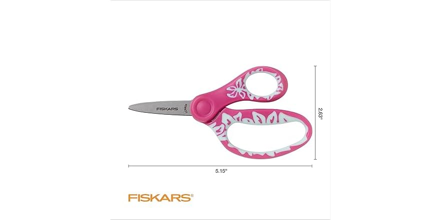 Fiskars 5" SoftGrip Pointed-Tip Scissors, Pink