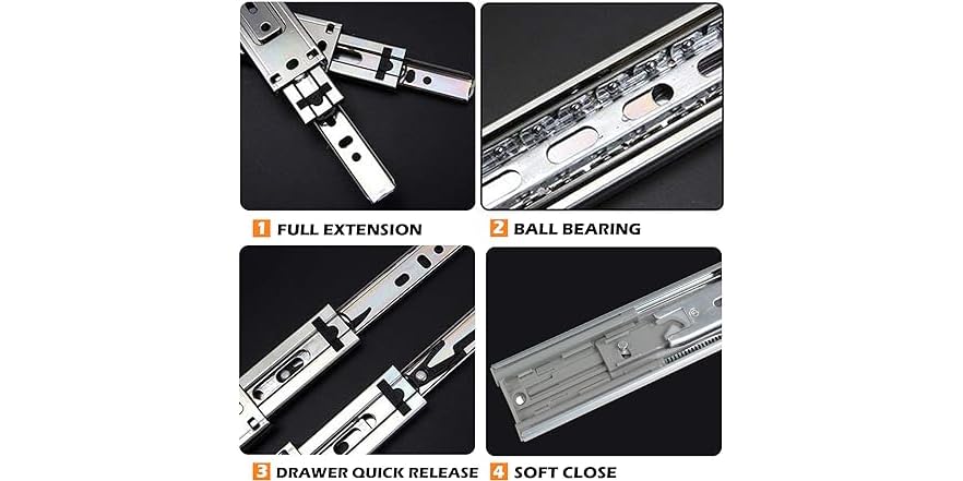 1 Pack 22" Soft Closing Draw Slides