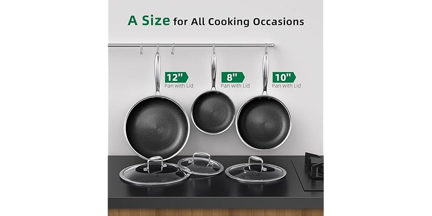 Hybrid Nonstick 6-Piece Frying Pan Set