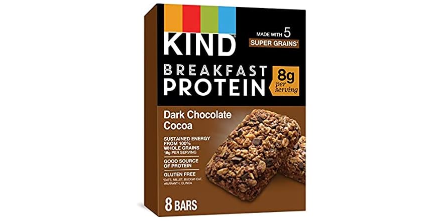 KIND Breakfast Protein Bars, Dark Chocolate, Cocoa, 32 Count