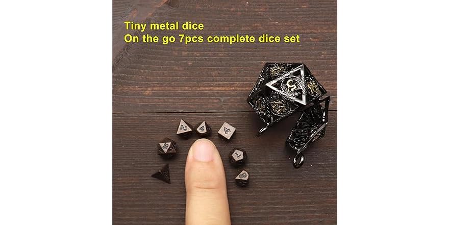Mini Metal DND Dice Set 7 Pc