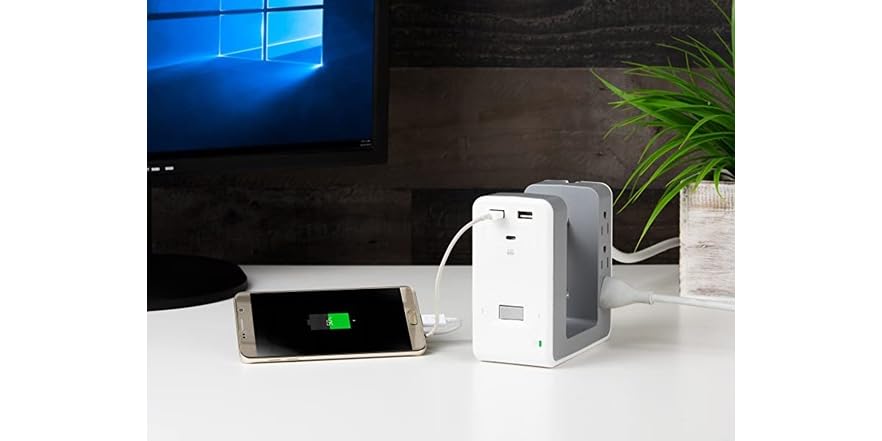 APC 6-Outlet Desk Surge Protected Power Station w/USB