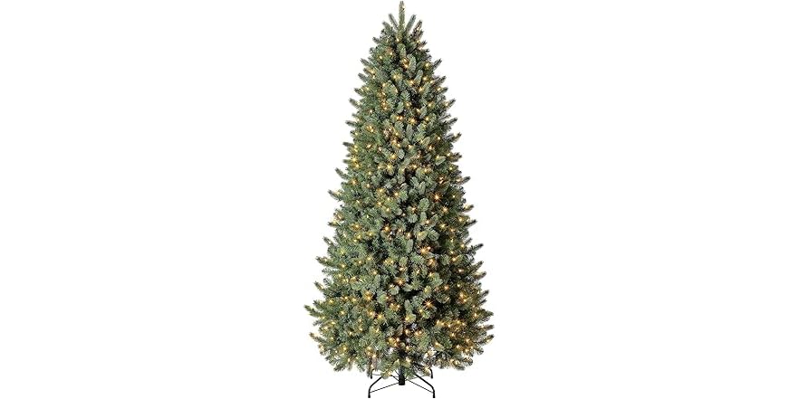 7.5 ft Pre-Lit Vermont Spruce Quick Set Artificial Christmas Tree (Open ...