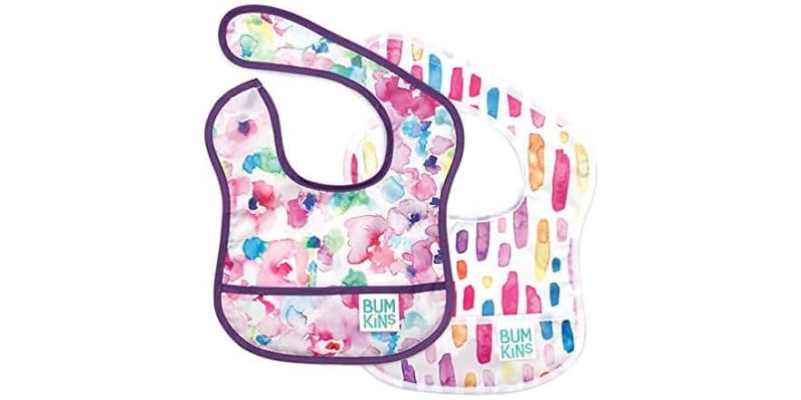 Bumkins Bibs for Baby Girl or Boy, Infant 3-9 M