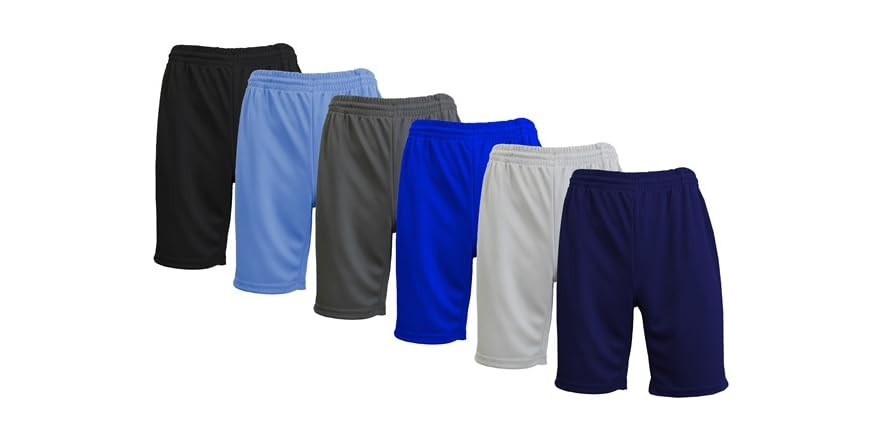 6-Pack Active Mesh Shorts (Sizes, S-5XL)