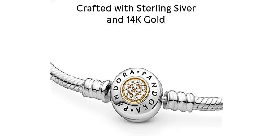 Pandora 590741CZ-18 Sterling Silver and 14K Yellow Gold