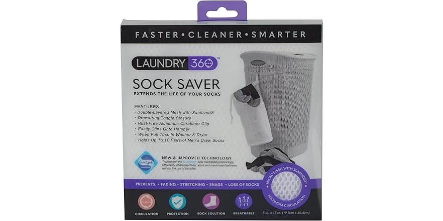 Laundry 360 Sanitized Sock Saver Wash Bag
