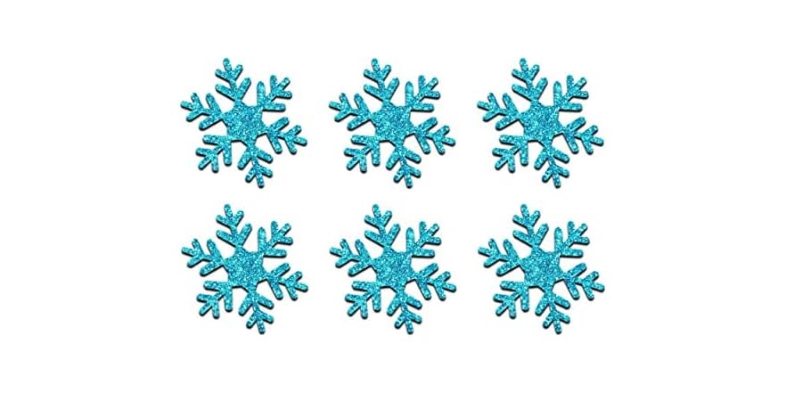 Blue 5 Pack 15 Glitter 2 Inch Snowflake Iron-On