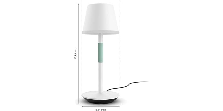 Philips Hue Go Smart Portable Table Lamp, White, 1 Pack
