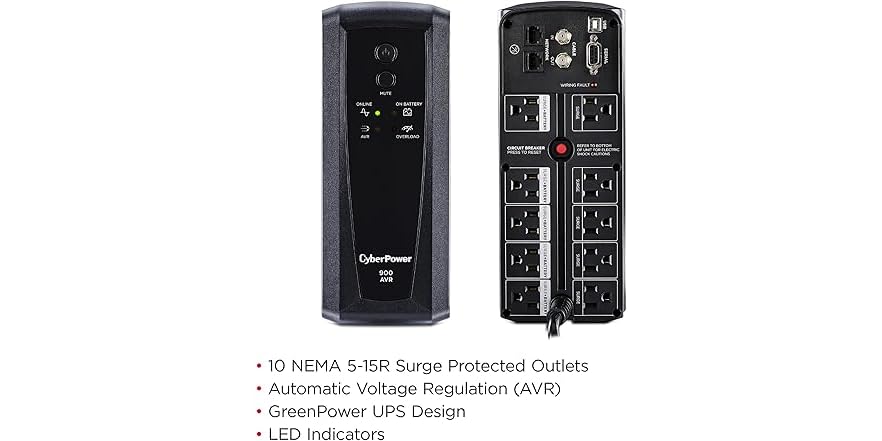 CyberPower CP900AVR AVR UPS Battery Backup and Surge Protector