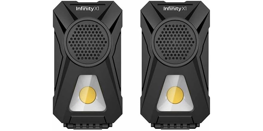 (2 PACK) Infinity X1 Wireless Bluetooth Speakers with 700 Lumen Worklights
