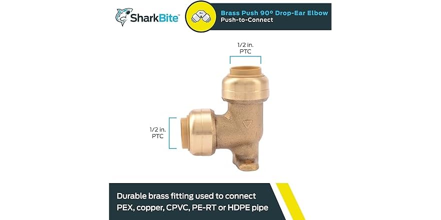 SharkBite 1/2 Inch 90 Degree Drop Ear El