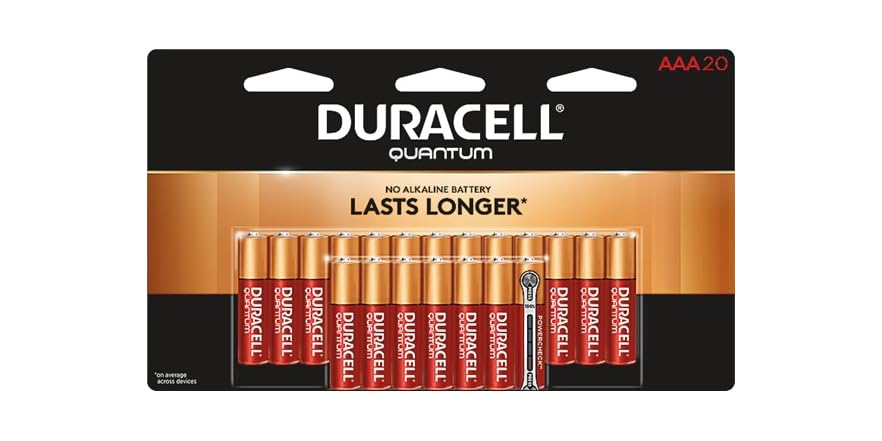 Duracell Quantum Alkaline AAA Batteries, Pack of 20 Batteries