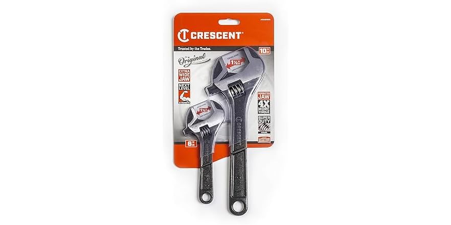 Crescent 2pc Wide Jaw Adjustable Wrench Set 6&10"