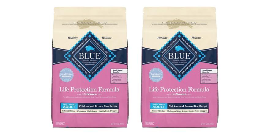 2-Pk Blue Buffalo Small Dog Breed Ckn/Rice 15-lb