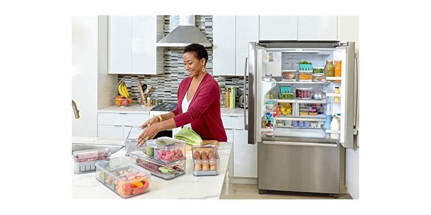 Produce Refrigerator and Modular Stacking Pantry Bin