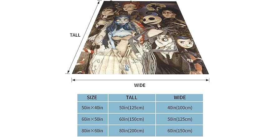 Tim Burton's Fleece Blanket 80in X60 in