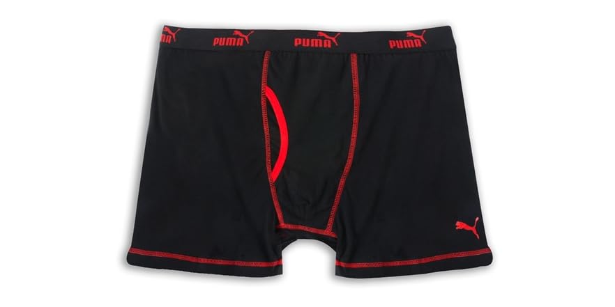 Puma Boxer Briefs 3-Pack, Grey/Red