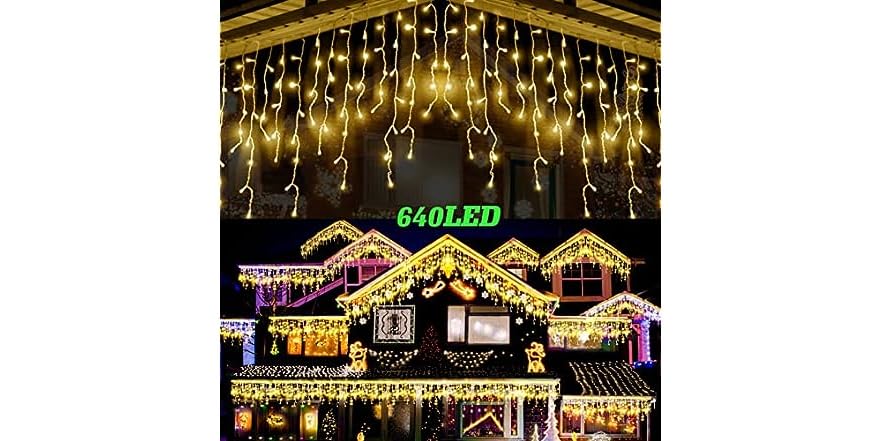 640 LED Led Icicle Christmas Lights