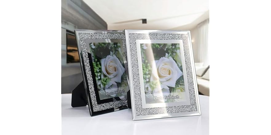 2 Pack Crushed Diamond Photo Frame