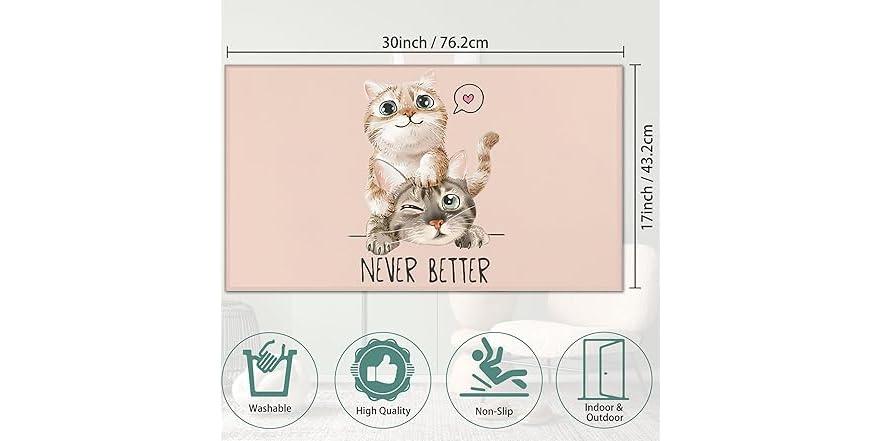 Door Mat, Cute Cat Welcome Mat