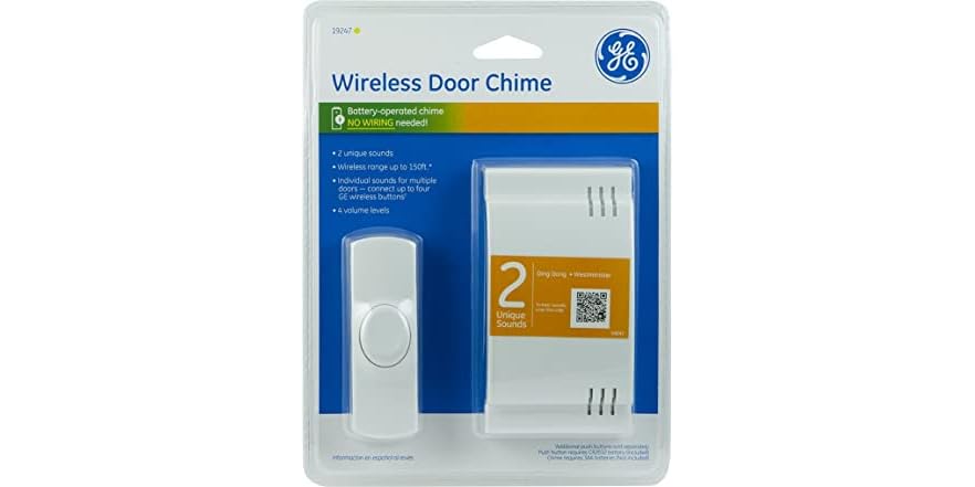 GE Wireless Door Chime with Push Button