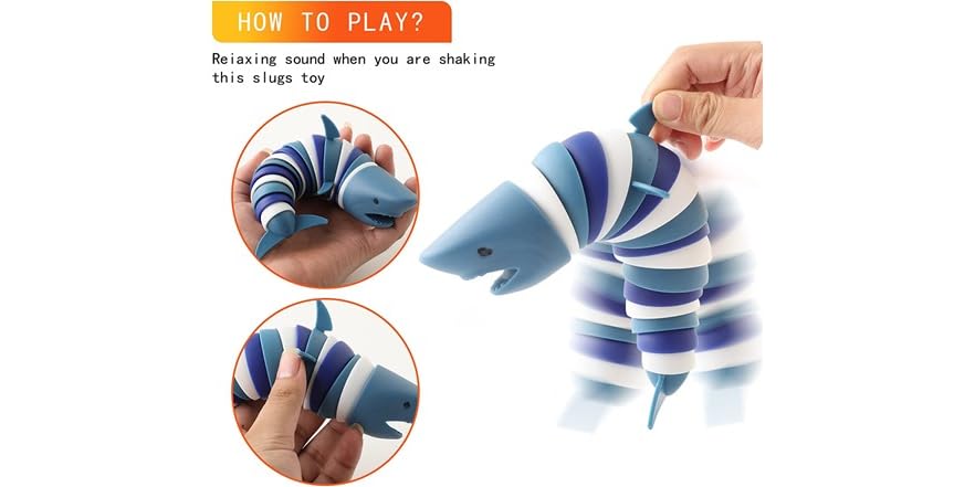 4-Pack Jiggle Wiggle 7-inch Jumbo Fidget Slug Toy
