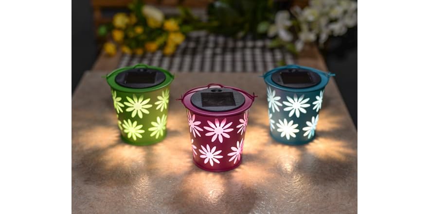 Set of 3 Solar Lights, Tabletop