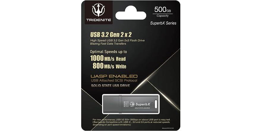 TRIDENITE Portable SSD 500GB Solid State