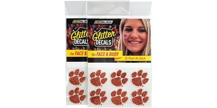 Clemson Tigers Eye Black Decals, 12pk