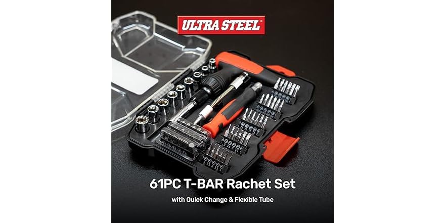ULTRA STEEL TS99903A 61PC T-BAR RATCHET DRIVER SET