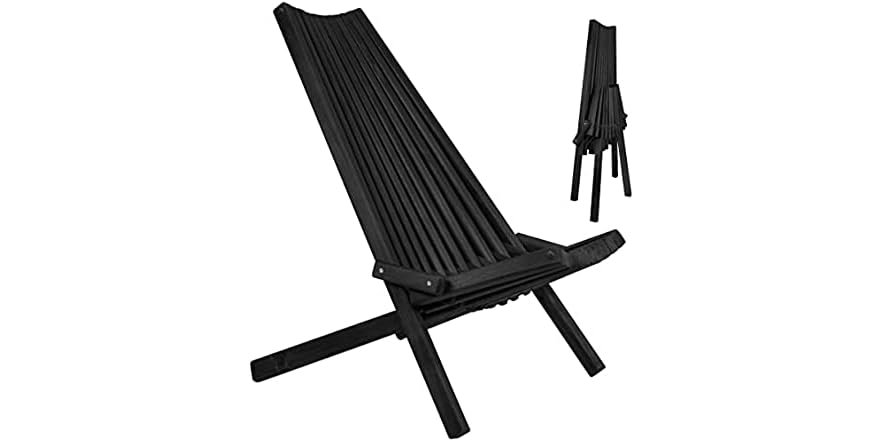 CleverMade Tamarack Folding Wooden Chair Black