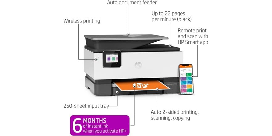 HP OfficeJet Pro 9018e Wireless All-in-One Printer (Open Box)