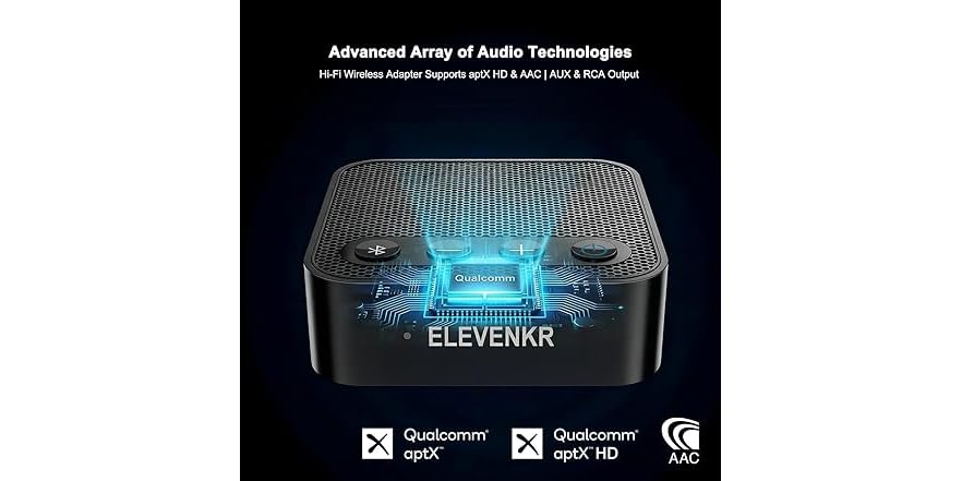 ELEVENKR Bluetooth to RCA Adapter for Stereo