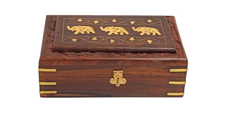 Unique Hand Carved Elephant Jewelry Box