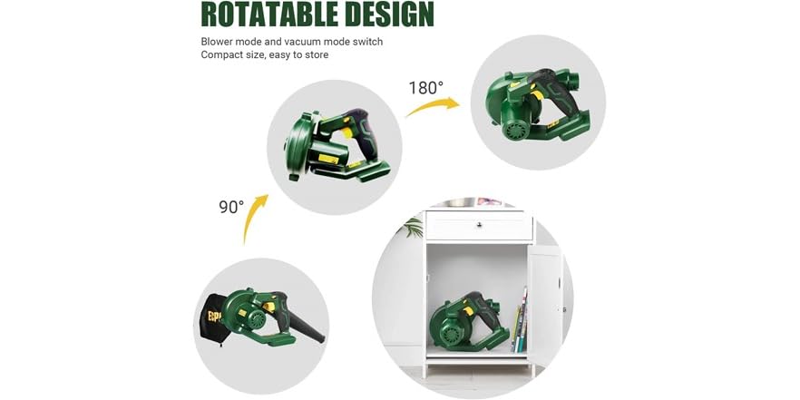 TECCPO 20V Cordless Blower/Sweeper w/Batt & Chgr