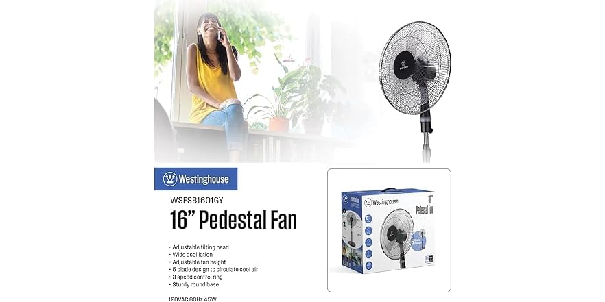 Westinghouse 16 inch Pedestal Fan