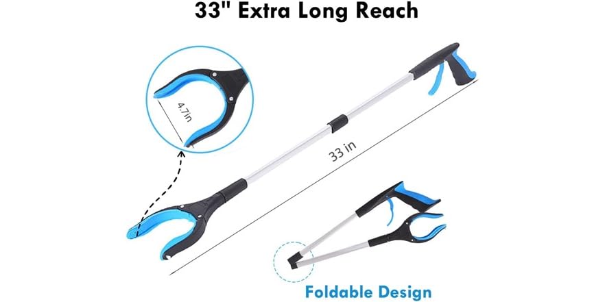 Foldable Grabber Reacher Tool 33" 2 Pack