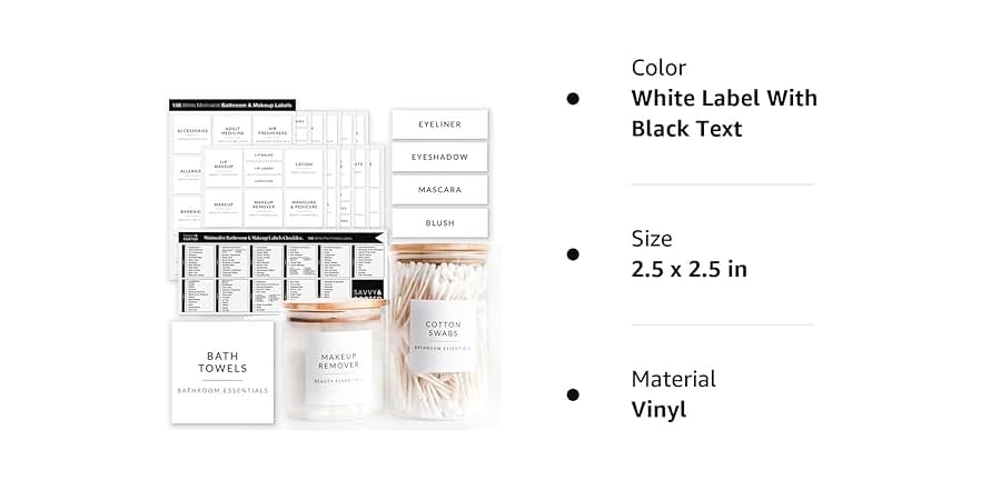 Savvy & Sorted Bathroom Labels for Organizing