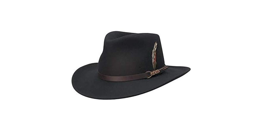 Scala Classico Mens Crushable Felt Outback Hat
