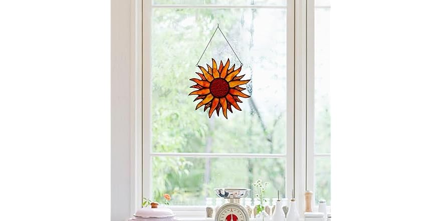 Sun Stained Glass Window Hanging