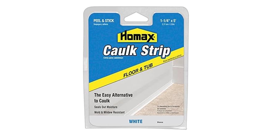 Homax Floor and Tub Caulk Strip, 1-1/4" x 5'