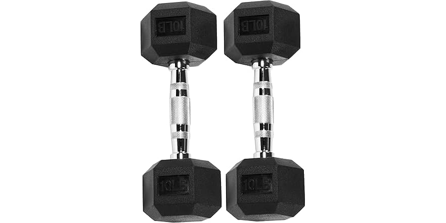 Fitvids Premium Rubber Encased Hex Dumbb