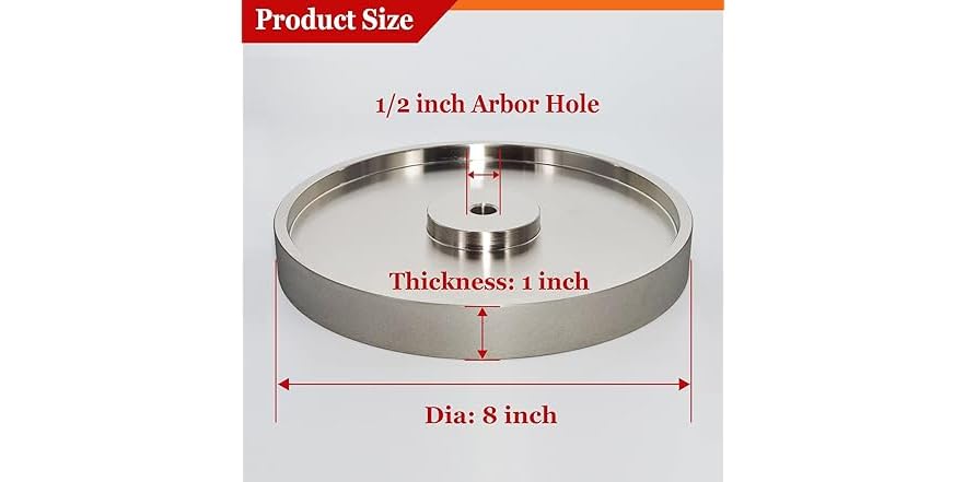 Grinding Wheel, Dia 8" x 1" Wide