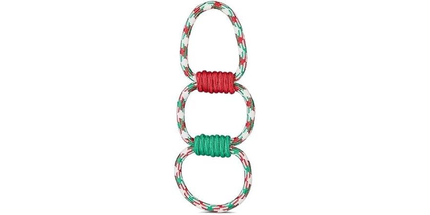 Bow Wow Pet Holiday Triple Ring Rope Dog Tug Toy