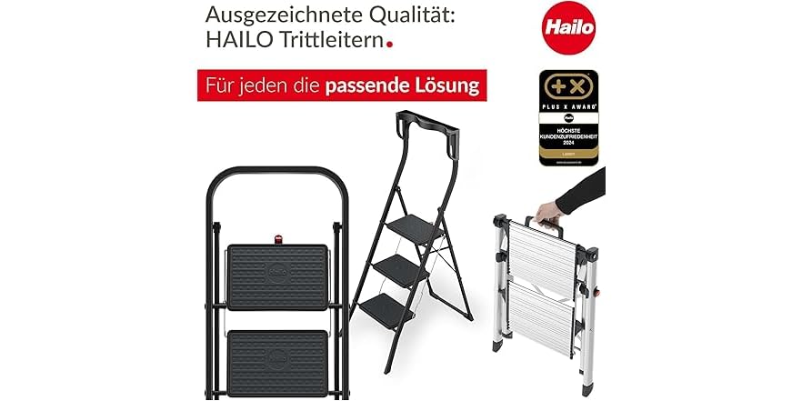 Hailo MK80 Mini (Aluminum) Mini Steel Step Stool