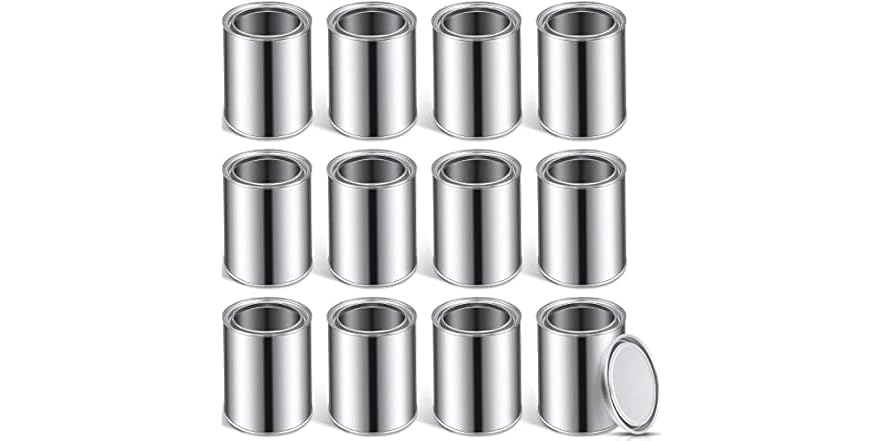 12 Pack Unlined Metal Paint Cans