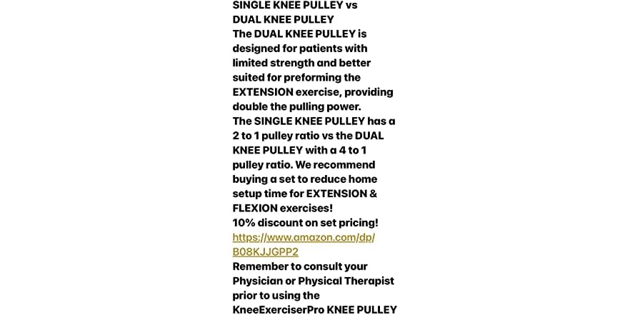 Knee Exerciser Pro Dual Knee Pulley
