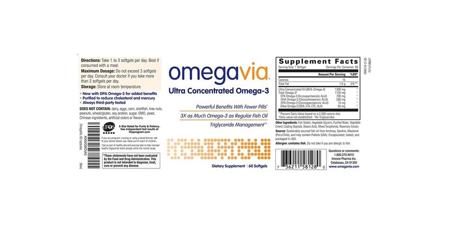 OmegaVia Ultra Concentrated Omega-3 Fish Oil
